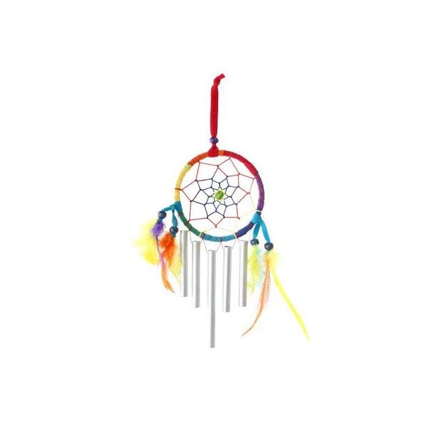 ●約φ9×27cmカラフルなドリームキャッチャーです。ベッドの上にかけることで寝ている間に悪夢が網目に引っかかったまま夜明けと共に消え去り、良い夢だけが網目から羽を伝わり降りてきて、眠っている人のもとに入ると信じられています。