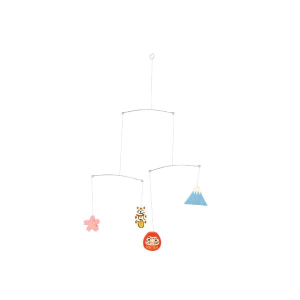 ●【サイズ】約TH40cm●【生産地】フィリピン愉快なモビールで楽しいお部屋に立体的なオブジェがついたモビールです。日本モチーフとメジェドモチーフの可愛いデザイン♪天井にぶら下げるとゆらゆら動いて楽しめます！...