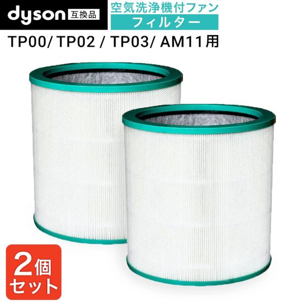 【交換品】空気清浄機能付ヒーター 用フィルターはダイソン Dyson Pure シリーズと互換性のあるフィルターです。     【優秀な捕集能力】360度グラスHEPAフィルターはPM0.1レベルの超微細粒子物質を99.95％除去できます。...