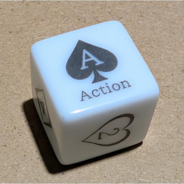 バックギャモン用スート＆数字タイプのサイコロです。サイズ／約20mm