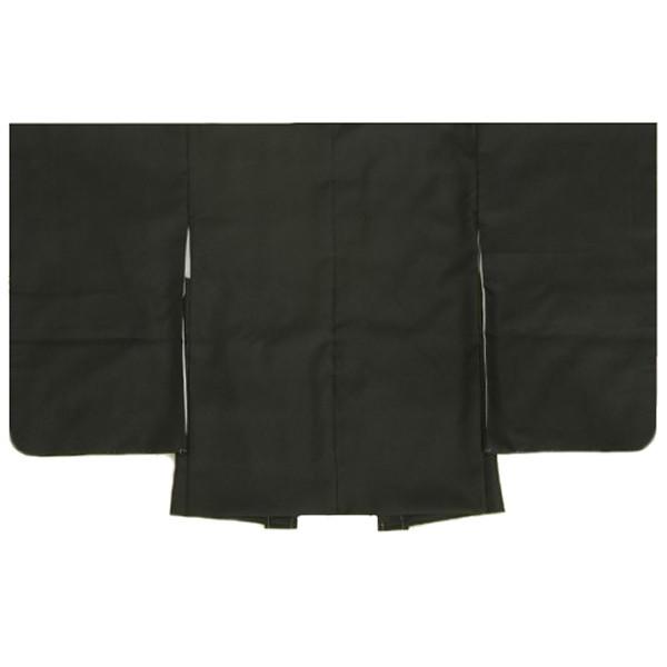 【送料無料】七五三祝い着着物の男の子羽織単品です。お宮参りの着物（初着）で3歳の御祝いをされた方はコチラの羽織を御使用いただけばそのまま5歳の御祝着として御利用頂けます。柄のない黒無地になりますので家紋を入れて頂き黒紋付として使用して頂くと...