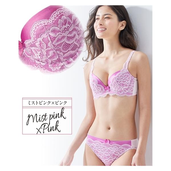 (E85/LL-3L - F95/3L-4L) 大きいサイズ 脇高 編レース ブラ ショーツ セット (トリンプ) ニッセン ブラジャー とりんぷ 下着 インナー 女性 脇肉 贅肉 ...