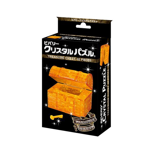 ●品番:50088●入数:１個●このパズルは透明ピースをくみ上げ立体パズルです。●完成すると、クリスタルのように美しく輝くインテリアとして遊んでいきます。●琥珀色に輝く宝箱。●中にあなたの宝物を入れてみて下さい。●　（パズルピース５１個・鍵１個）