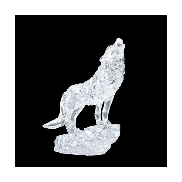 ●品番:50216●入数:１個●このパズルは透明ピースをくみ上げる立体ジグソーパズルです。●完成すると、クリスタルのように美しく輝くインテリアとして楽しめます。●岩の上で遠吠えをするオオカミが完成します。