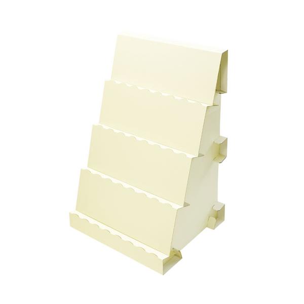 ●品番:44-5865●入数:１台●遠くからでも目立ち、たくさん作品が展示できる紙製ディスプレイ！●ＢＩＧサイズ！ハガキサイズの大きめの作品に！大ぶりアクセサリー、ポストカード、スマホケースなど♪●ストッパーがあるので落ちにくい●棚幅が３０...