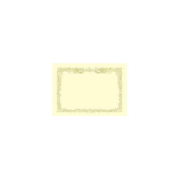 ●品番:10-1287●入数:１０枚●高級感あふれるクリームタイプ。●美しい金色の輝きを保つ特殊印刷をした賞状です。●新たな印刷技法を用いているのでレーザープリンタやその他の出力機に対応しています。●賞状用紙にふさわしい気品と深みのある風格...