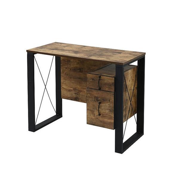 ●品番:FBR-0002-BKBR●入数:１台●ヴィンテージ風シートがおしゃれなブルックリンスタイルのデスク。●無骨すぎないデザインで男女問わずご使用できます。●便利な大小２杯の引き出し付き