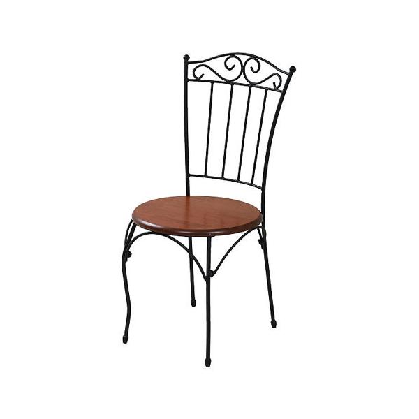 ●品番:IRI-1020-BK●入数:１脚●思わず座りたくなるヨーロピアン風チェア。●スチールと木が融合したおしゃれなロートアイアンシリーズ。