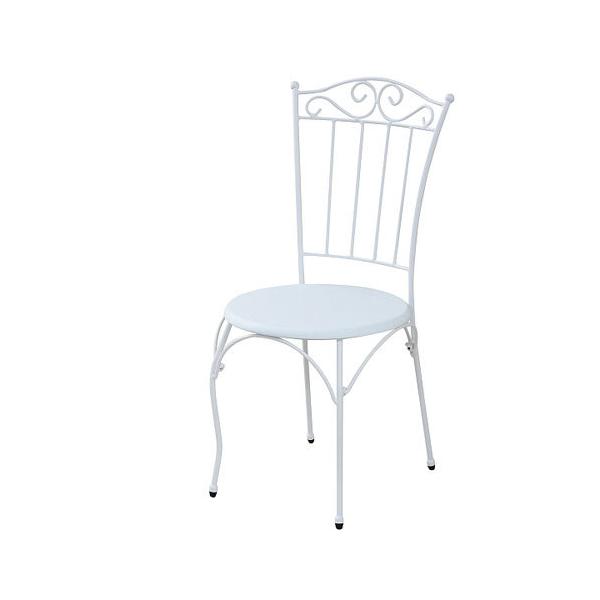 ●品番:IRI-1020-WH●入数:１脚●思わず座りたくなるヨーロピアン風チェア。●スチールと木が融合したおしゃれなロートアイアンシリーズ。