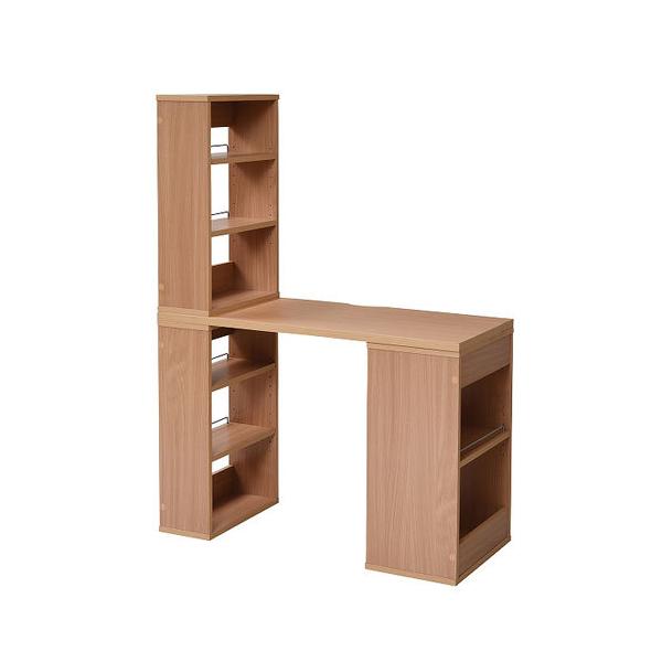 ●品番:SGT-0124-NA●入数:１台●書棚ラックのレイアウトが自在に変えられるワークデスク。●仕事や勉強・趣味にも使いやすい文庫本からＡ４ファイルまで収納できる棚付きの机。