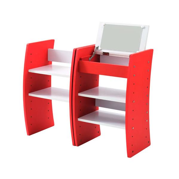 ●品番:FWD-0210-WHRD●入数:１台●縦置きも横置きも自由自在に設置できるドレッサーデスク。●お部屋のレイアウトにアクセントをつけるウェーブデザイン。●機能性とデザイン性を高次元で両立。