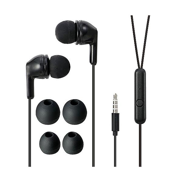 ●品番:091864●入数:１個●密閉性が高く外れにくいカナル式イヤホン●マイク付き。φ３．５ｍｍ　４極ステレオミニプラグ。Ｓ・Ｍ・Ｌ　３種類のイヤーピース付