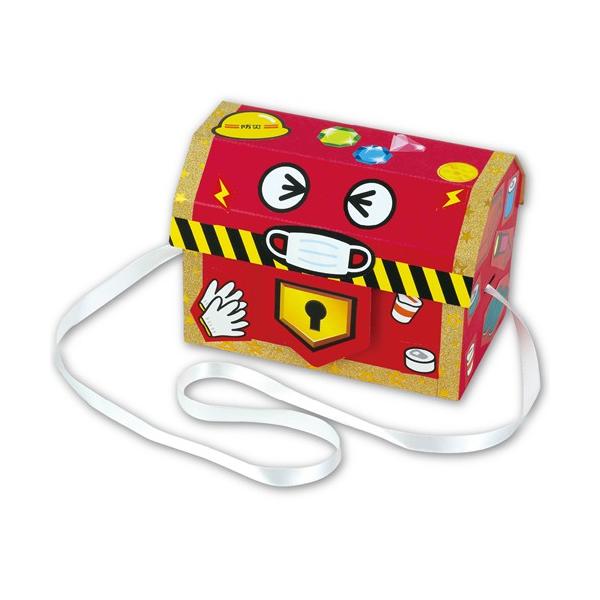 ●品番:058709●入数:１セット●必要なものを楽しく学べる！切って貼って作る防災たからばこ！●楽しく工作しながら防災意識を高められる、防災たからばこキットです●完成した宝箱は、側面の穴にリボンを通すことで、肩掛けのバッグとして使用できま...