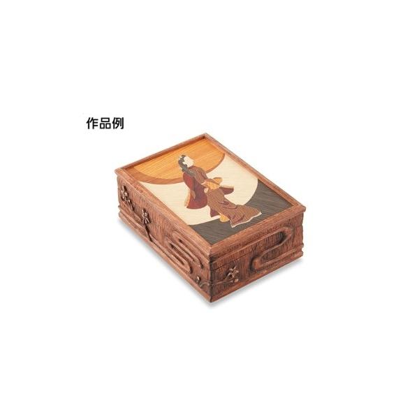●品番:005251●入数:１セット●木製のフタ付きボックスに彫刻や着色をしてオリジナルの収納ボックスを作ろう！●ハガキ（１５０×１００ｍｍ）が入るサイズの箱です●木製のフタを７色のウッドシートで飾り、箱の側面には彫刻や着色を施すことができます