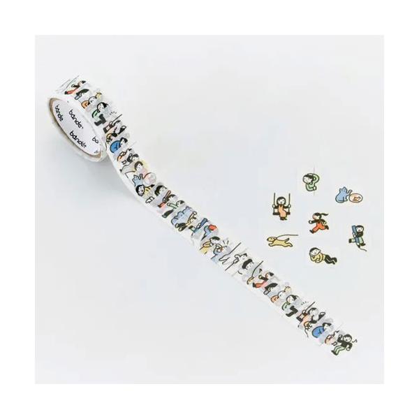 ●品番:BDA717●入数:１巻●１枚ずつめくれるマスキングテープ●手帳にぴったりなミニサイズのステッカーです。●ねころんだり、走ったり、考え事をしたりめくるたびにいろんなゆる〜い人たちが出てきて、貼るだけで手帳がパッと賑やかに！●罫線に沿...