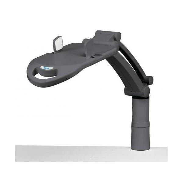 ●品番:TS9802BK●入数:１台●デスクの上から取り付けられるフレックスタイプ！　●手元にグイっと引き寄せられる。●取付簡単なハイタイプ。●アーム背面に電話コードを収納できます。