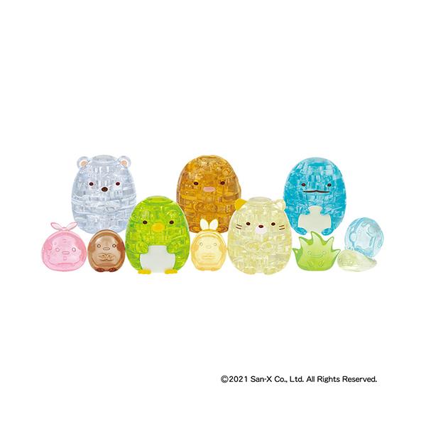 ●品番:50280●入数:１個●このパズルは透明のピースを組み上げる立体パズルです。●ピースを組み上げると、クリスタルのように輝くすみっコするものが完成よ☆すみっコ５種とみにっこ５種、オリジナルのお部屋カード（両面リバーシブル）と専用ディス...