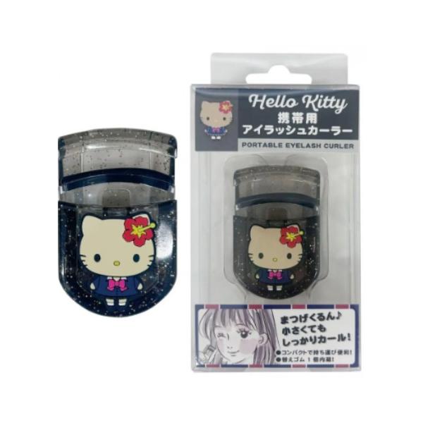 ●品番:K-6325D●入数:１個●ハローキティ　アイラッシュカーラー●ヒョウ柄×日焼け×ＪＫ服のキティちゃんマスコット付きで超かわいい●コンパクトでポーチにすっぽり入るサイズ♪●替えゴム付きだから長く使えて実用性もバッチリ