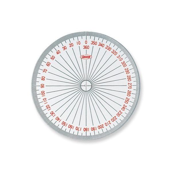 ●品番:V-316●入数:１個●１８０度以上の角度が測れる分度器　円の角度が理解しやすく、１８０度以上の角度を測ったり、描いたりするのに便利です。●中心の穴（直径１．２）により、位置決めやしるしを付けるのに便利です。