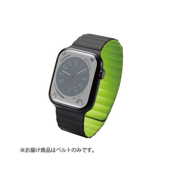 ●品番:AW-45BDMAGBK2●入数:１個●バンドに埋め込まれたマグネットで、バックルを使わず簡単に装着できるＡｐｐｌｅ　Ｗａｔｃｈ用マグネットバンドです。●細かな長さ調整も簡単にできて手首にしなやかにフィットします。●柔らかく装着感の...