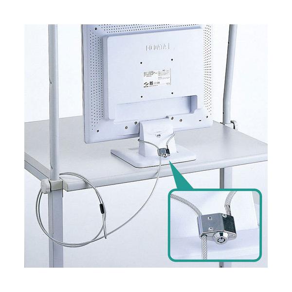 ●品番:SL-49●入数:１セット●机などの固定物にワイヤーを結び、液晶ディスプレイの首部分に施錠をします。●液晶ディスプレイの首部分にワイヤーを縛りつけ、盗難から守ります。●ＣＲＴディスプレイや、直径６ｍｍ以上の穴を持つ機種にも対応します...