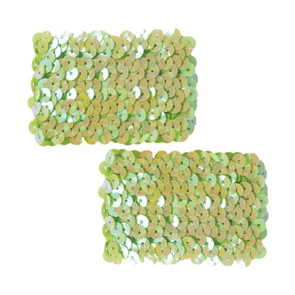 ●品番:018877●入数:２個組●キラキラ輝くスパンコールが目を引く、メタリックリストバンドです。●全面にスパンコールを使用しており、光を受けて美しく反射し、存在感抜群！運動会やダンス発表会、学芸会、イベントなど、手元をパッと明るく彩りま...