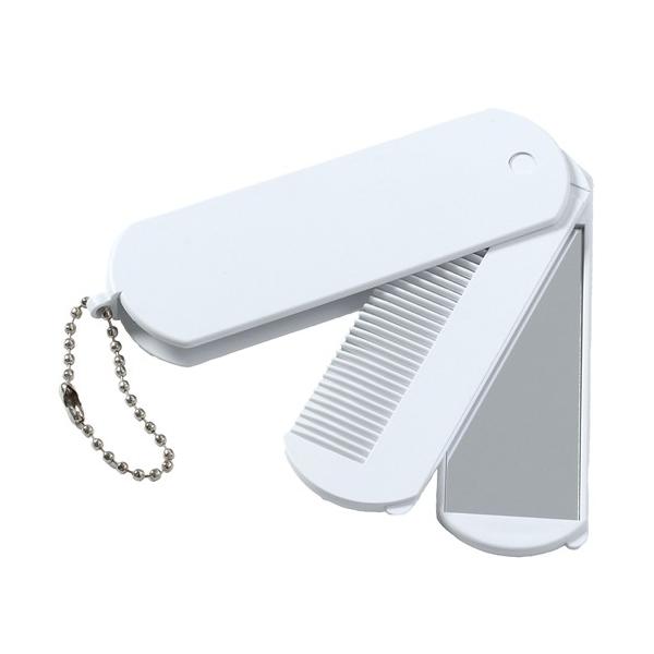 ●品番:022171●入数:１個●いつでも身だしなみチェック！櫛×ミラーの２ＷＡＹキーホルダー●櫛と鏡が一体化した持ち歩きに便利なキーホルダーです●櫛は最上部まで上げると固定されるため安心して髪を整えられます●ボールチェーン付き＆コンパクト...