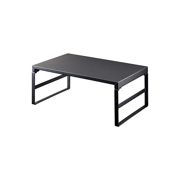 ●品番:A-7331-124●入数:１台●台の上にはＰＣモニターや電話、ラックなどが、下段はレタートレーやデスク小物の収納にスッキリ収まりスペースＵＰ！●すべてのパーツが黒でシーンを選ばず使いやすいシンプルなデザインです。●脚に滑り止め付。...