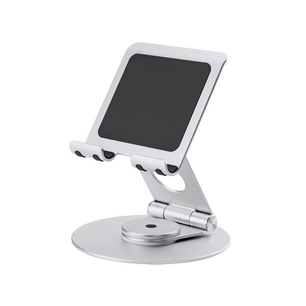 ●品番:TBL10-SL●入数:１個●タブレットやスマートフォンを置ける回転式のスタンドです。●３６０°回転する台座により、受付・飲食店のレジなどでタッチパネル操作を快適に行うことができます。●角度調整も無段階で調整可能なため、好みの高さ・...