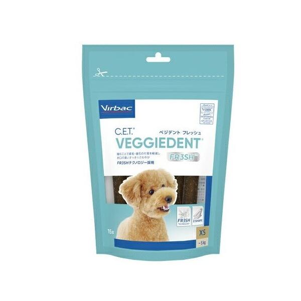 Virbac｜CETベジデントフレッシュXS｜VEGGIIEDENT■特長・植物由来の原料を使用した、嗜好性のよい犬用デンタルガムです。・フレッシュテクノロジー採用