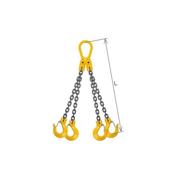 ■【メーカー】：(株）キトー■【型番】：QVDVSL7■【仕様】●四本吊りセット品●使用チェーンの線径(太さ）：7mm●全長L：1.5m●吊り角60度の場合：基本使用荷重3.2ton●セットの質量：11.5kg■【納期】：通常翌日~4日発送