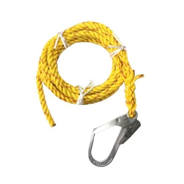 ■【ロープ種類】：エステルタスラン黄色ロープ■【型番】：DGY-1620T■【仕様】●色：イエロー（黄色）●材質：エステルタスラン(ポリエステル)●ポリプロピレン芯入り●端末処理：片大口径フック付き、片テープヒーターカット加工●径×長さ：1...