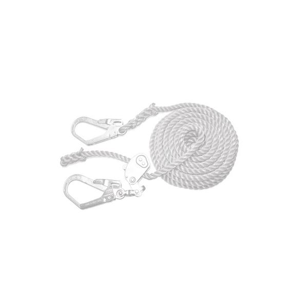 ■【ロープ種類】：ナイロン■【型番】：DGY-166SS■【仕様】●色：白色●材質：ナイロン●端末処理：片大口径フック付き、片逆サツマ加工、緊張器（97ハリップ）付き●径×長さ：16mm×6m■【納期】：通常翌日〜4日発送