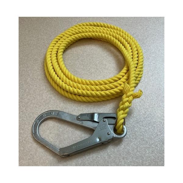 ■【ロープ種類】：エステルスパン■【型番】：DGY-160S■【仕様】●色：黄色●材質：エステルスパン、芯エステルマルチ●端末処理：片大口径フック付き、片逆サツマ加工●径×長さ：12mm×20m■【納期】：通常翌日〜4日発送