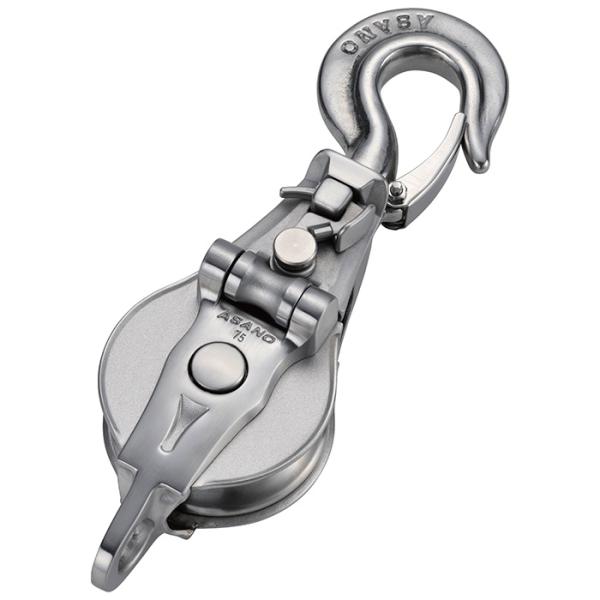 ■【メーカー】：浅野金属工業(株)■【型番】：AK10191■【仕様】●使用荷重：0.5t●ハズレ止め付き●シーブ径：75mm●ロープ最大径：16mm●種類：1車■【納期】：通常翌日〜4日発送