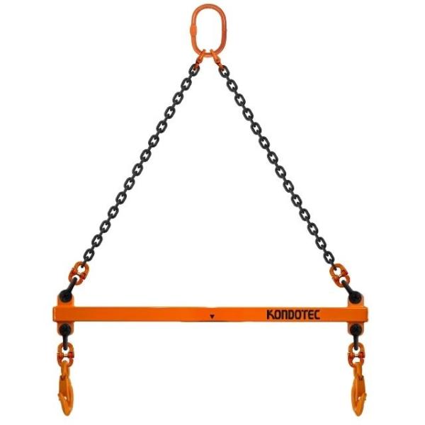 ■【メーカー】：コンドーテック（株）■【型番】：035A3TB301FS■【仕様】●マスターリンク1個（サイズ：71mm×140mm）●カップリング4個●チェーン2本●シャックル4個●鍛造フック2個（口幅42mm）●天秤本体（長さ1m）■【...