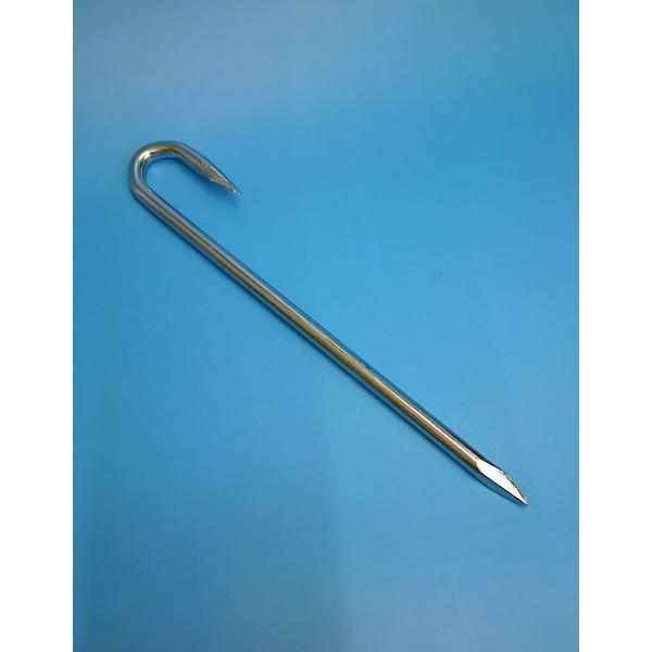 ブルーシートや防草シート等のシート類、トラロープ等を止めるのに使用します。また、テントやタープ設営時のロープ固定や園芸等にも使用可能です。　【仕様】サイズ(mm)：φ8×L280材質：スチール仕上げ：ユニクロメッキ　