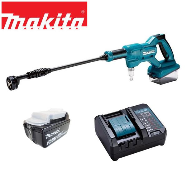 すぐ使える標準セット！　バッテリー、充電器付！当店はすべて国内正規純正品の販売店です。18V  充電式洗浄機  MHW180DZ(本体のみ)+バッテリ BL1830B+充電器 DC18WC充電式なのでAC100V電源不要。水道直結の他、ため...