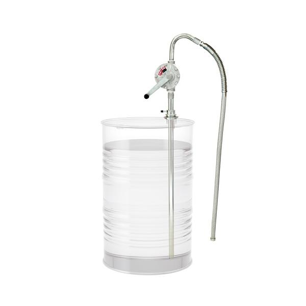 《仕様》●使用可能容器：200Lクローズドラム缶（JIS規格：大栓G2/小栓G3/4）●使用液体：溶剤　※溶剤をご使用の場合は材質を侵さないものに限ります。●使用可能粘度：500cP●吐出量：220cc/1ストローク●押上揚程：2m●付属品...