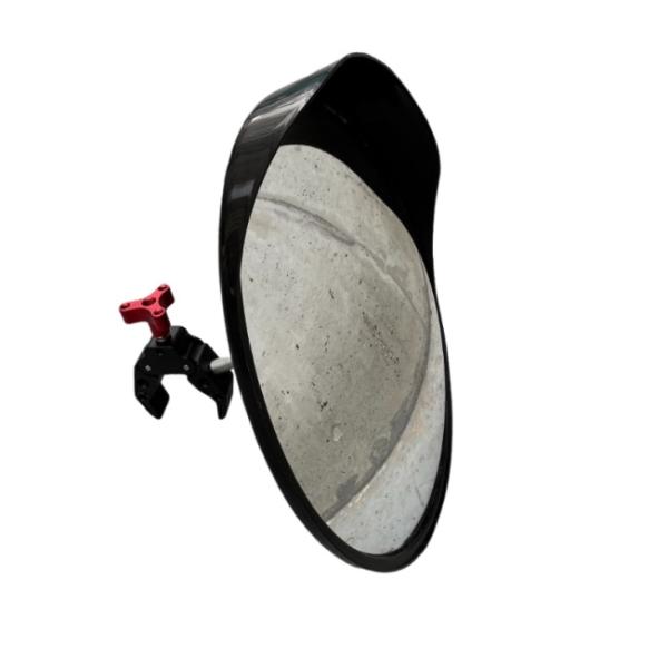 《仕様》●サイズ:ミラー部分 直径300mm ●材質:本体 PP、ミラー部分 アクリル ●重量:720g《特長》●見通しの悪い出入口付近や仮囲いなど、様ーな場所に設置できます。 ●スイング可動域：上下90°、左右10°程度