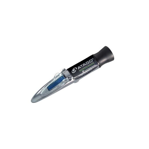 ●測定範囲 Brix 60.0〜100.0％　（自動温度補正）●最小目盛 Brix 0.5％  ●測定精度 Brix ±0.5％●繰り返し性  ±0.25％ ●寸法・重量 3.2×3.4× 16.8cm, 130g