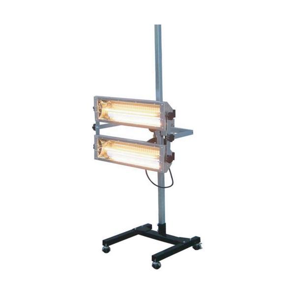 《仕様》●定格電力：単相200V/2.0kw●バンクサイズ：W600mm×H460mm●ポール高：1.9m(地上高)●電源コード：10m(4P20Aプラグ付)●タイマー：60分(連続運転も可能)●スイッチ：ヒーター個別スイッチ付●スタンド：...