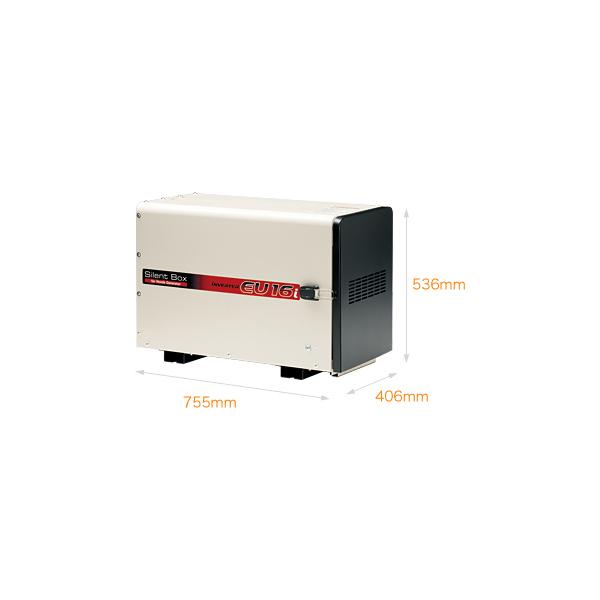 《仕様》●型式：11633（EU9i/EU9i entry専用防音ボックス）●騒音低減：約6〜10dB　※定格負荷（900VA）●全長×全幅×全高（mm）：755×406×536●重量（kg）：36《特長》●EU9i/EU9iGP専用防音ボ...