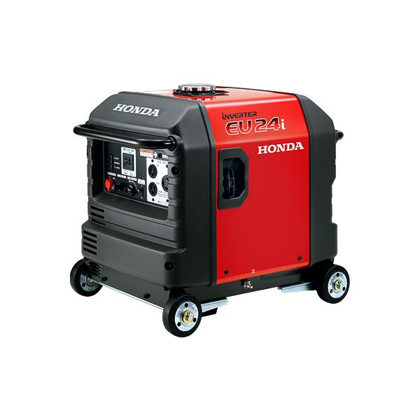 《仕様》●モデル名：EU24i（車輪あり）●タイプ（区分）：JN1●全長：658mm●全幅：482mm●全高：570mm●乾燥質量：55.9kg●相数：単相●周波数：50/60Hz●定格出力：2.4kVA●燃料の種類：自動車用無鉛ガソリン●...