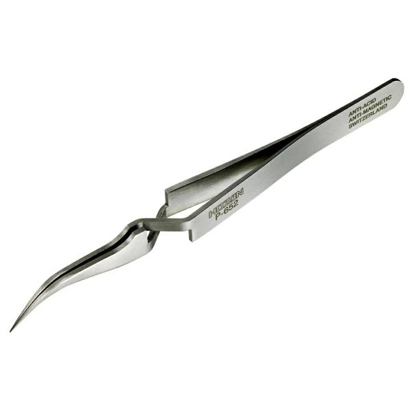 《仕様》●RoHS　6物質 ○●完全非磁性 ○●耐食性 ○●耐薬品性 ○●重量 13g●材質 ステンレス●全長 115mm●最大開幅 15●先端幅 0.2《特長》●先端精度にこだわった先曲がり逆作用ピンセット。