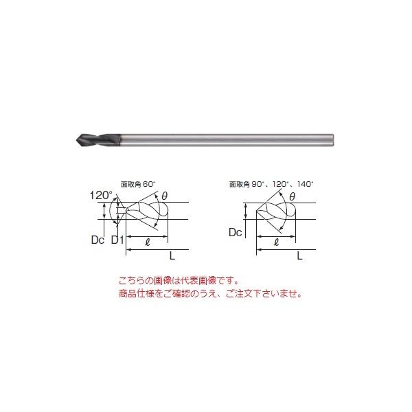 《仕様》●直径(φDc)：10mm●面取角(θ)：60°●溝長(?)：25mm●全長(L)：200mm●先端径(D1)：2.5mm●工具材料：コバルトハイス
