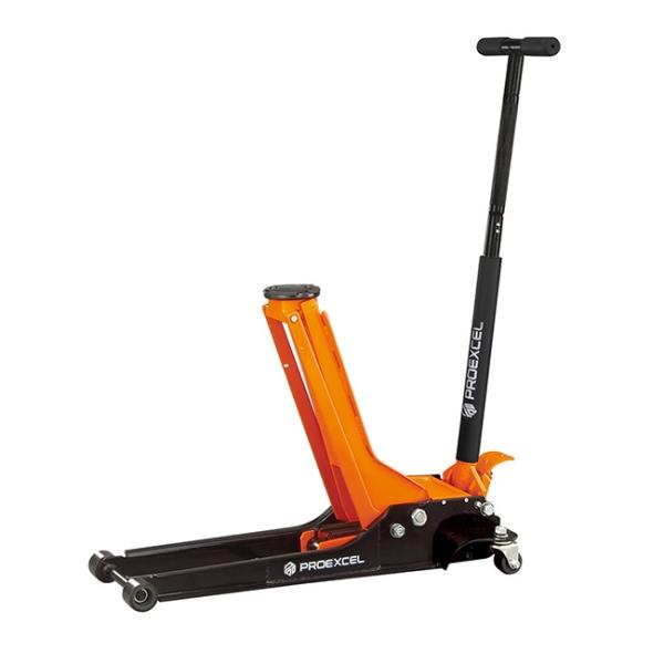 《仕様》●最大荷重：1.5トン●揚幅：70mm〜610mm●質量：43.5kg●本体サイズ：364(W)×865(L)×205(H)mm●ハンドル長：980mm(2本連結時)《特長》●最大荷重：1.5トン●揚幅70〜610mm●ローダウン車...