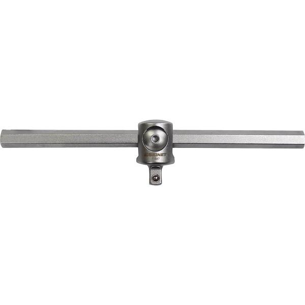 《仕様》●差込角：1/4DR●全長：150mm●ヘッド厚み：22.5mm●ヘッド幅：19mm●材質：クロムバナジウム鋼●重量：93g《特長》●Ｔ型ハンドルとスピンナハンドルの機能を兼ね備えた優れもの。●ヘッド部は180°回転可能です。●ハン...