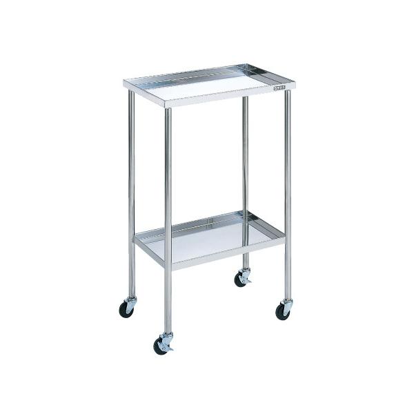 【完成品】 《商品説明》●拭取りやすいコーナー形状●グリーン購入法適合商品《商品スペック》●外寸：W485×D315×H785mm●質量：6kg●材質：SUS304、BA仕上げ(支柱/棚板はSUS304)●キャスター：50φゴム車 スチール...