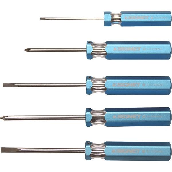 《仕様》●材質：ステンレス(420J2)■セット内容●ステンレスマイナスドライバー：3×75・5×100・6×100mm●ステンレスプラスドライバー：#1×75・#2×100《特長》●錆びに強いステンレスは、建築現場などの屋外の様々な現場で...